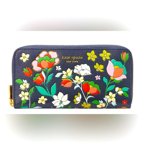 kate spade | Bags | Kate Spade Morgan Flower Bed Embossed Zip Around ...